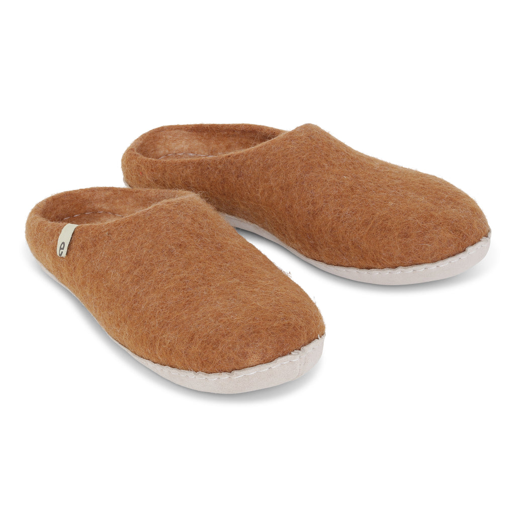 Egos Felted Wool Slippers - Brown | The Natural Slipper Shop