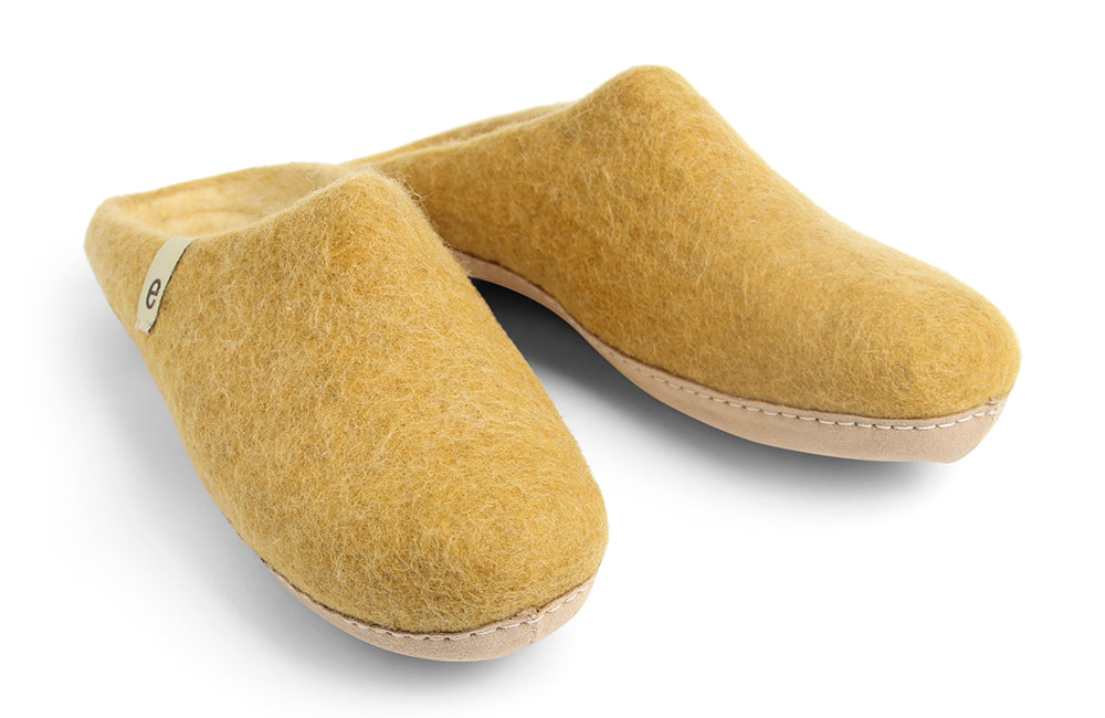 Egos Felted Wool Slippers - Mustard | The Natural Slipper Shop