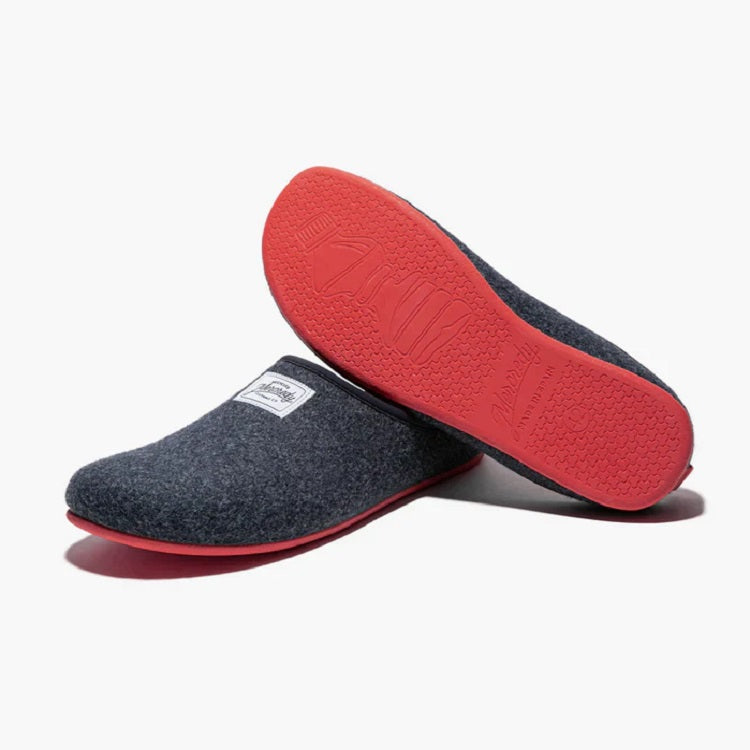 Mens Mercredy Slippers - Navy / Red | The Natural Slipper Shop
