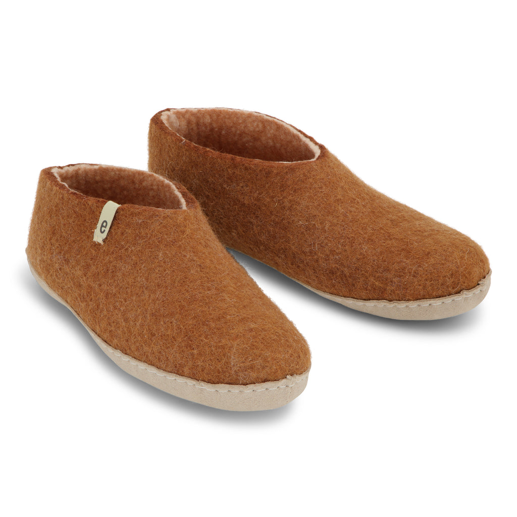 Felted Wool Slipper Boots - Brown | The Natural Slipper Shop