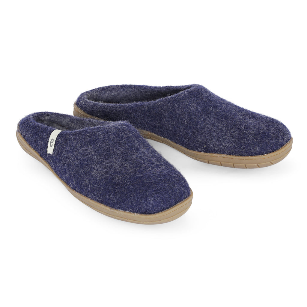 Egos Felted Wool Slippers - Blue | The Natural Slipper Shop