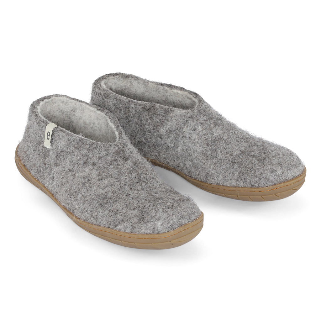 Egos Felted Wool Slipper Boots - Grey | The Natural Slipper Shop